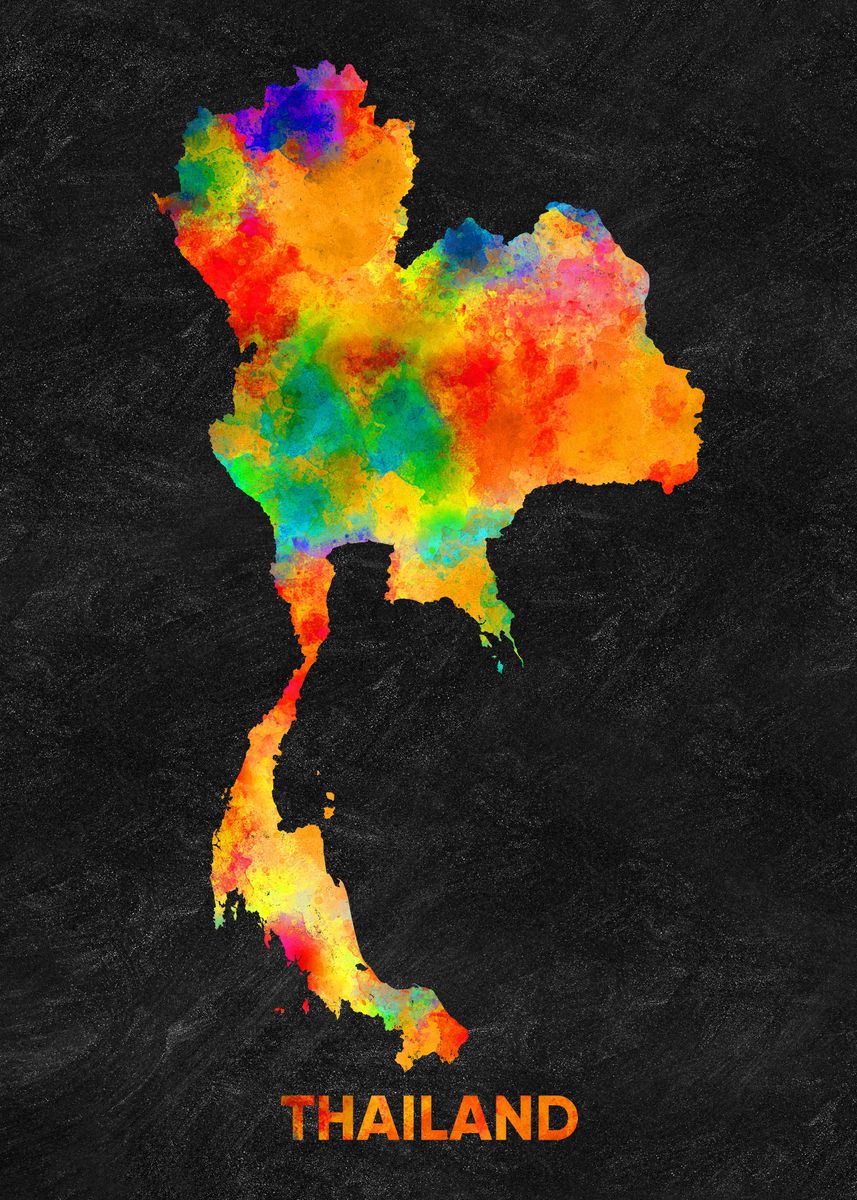 'thailand map' Poster by SplashDesign | Displate