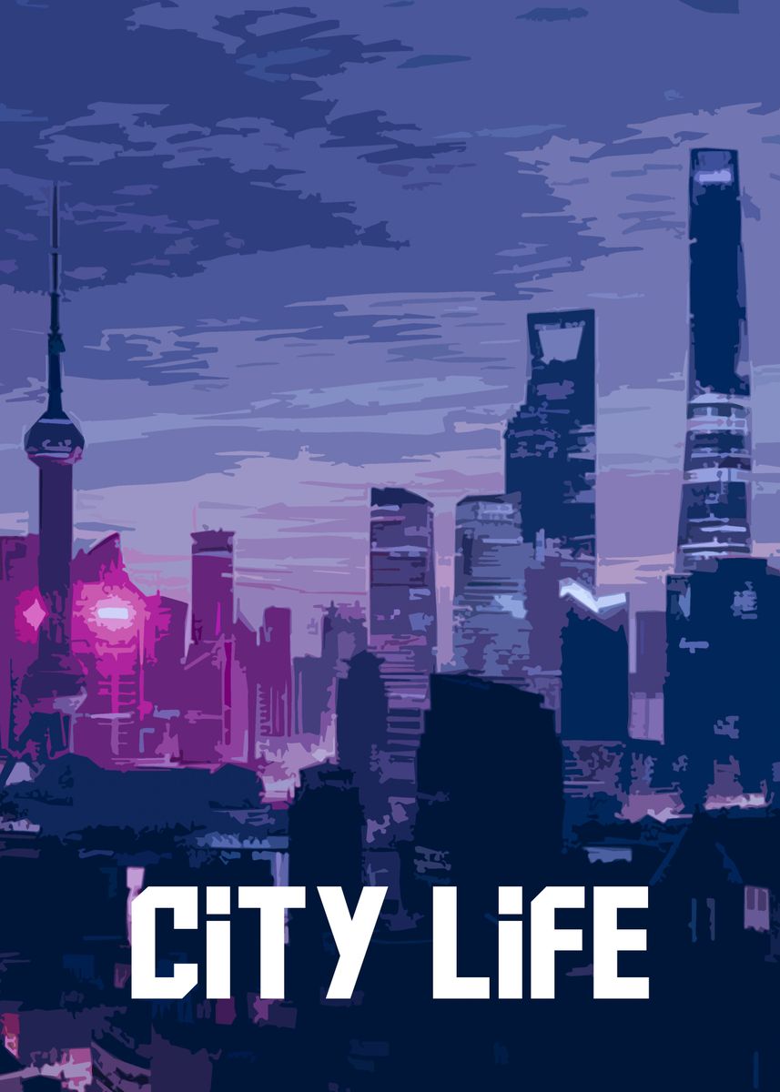 'city life 3' Poster, picture, metal print, paint by Muhammad Anas ...