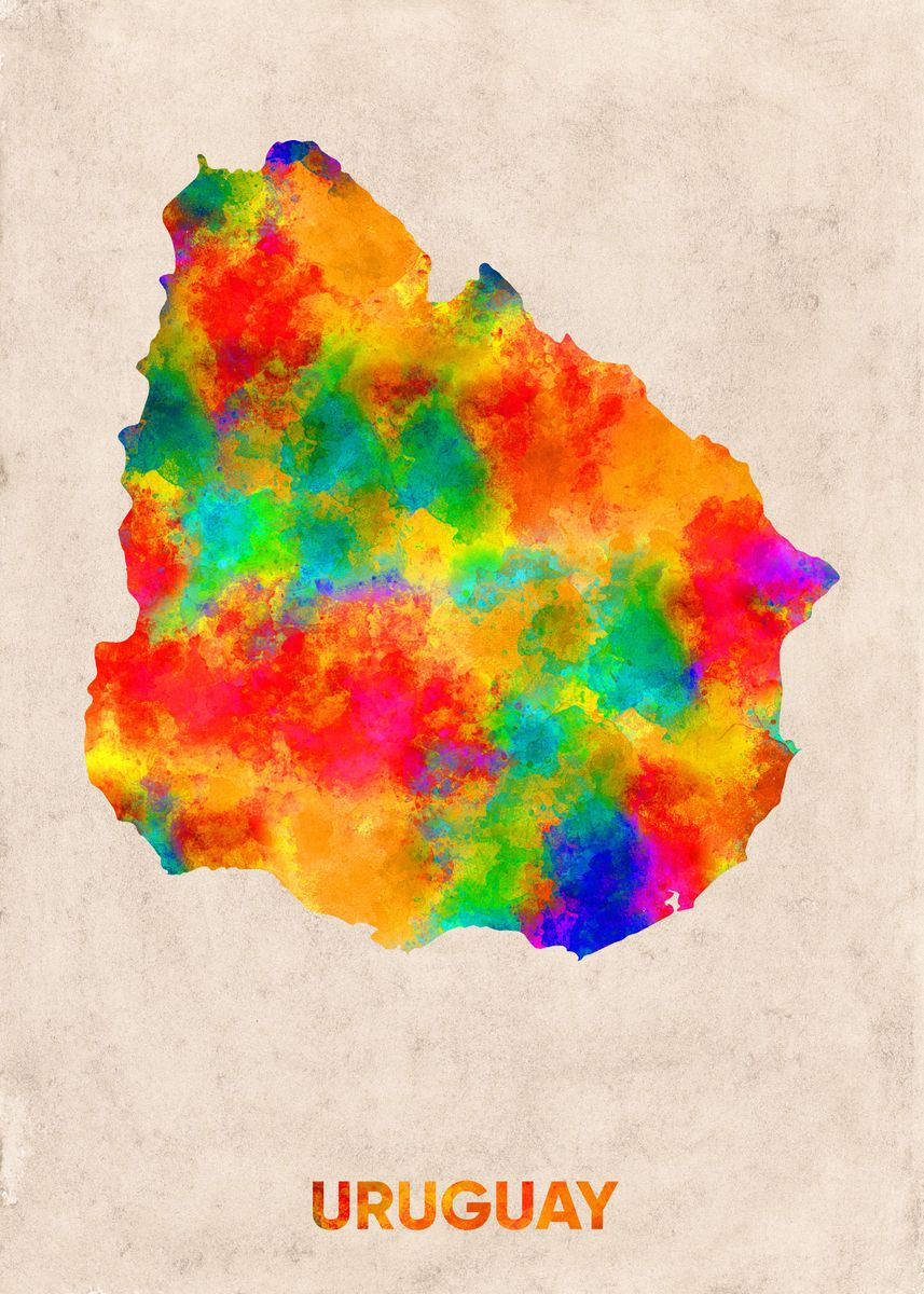 'uruguay' Poster, picture, metal print, paint by SplashDesign | Displate