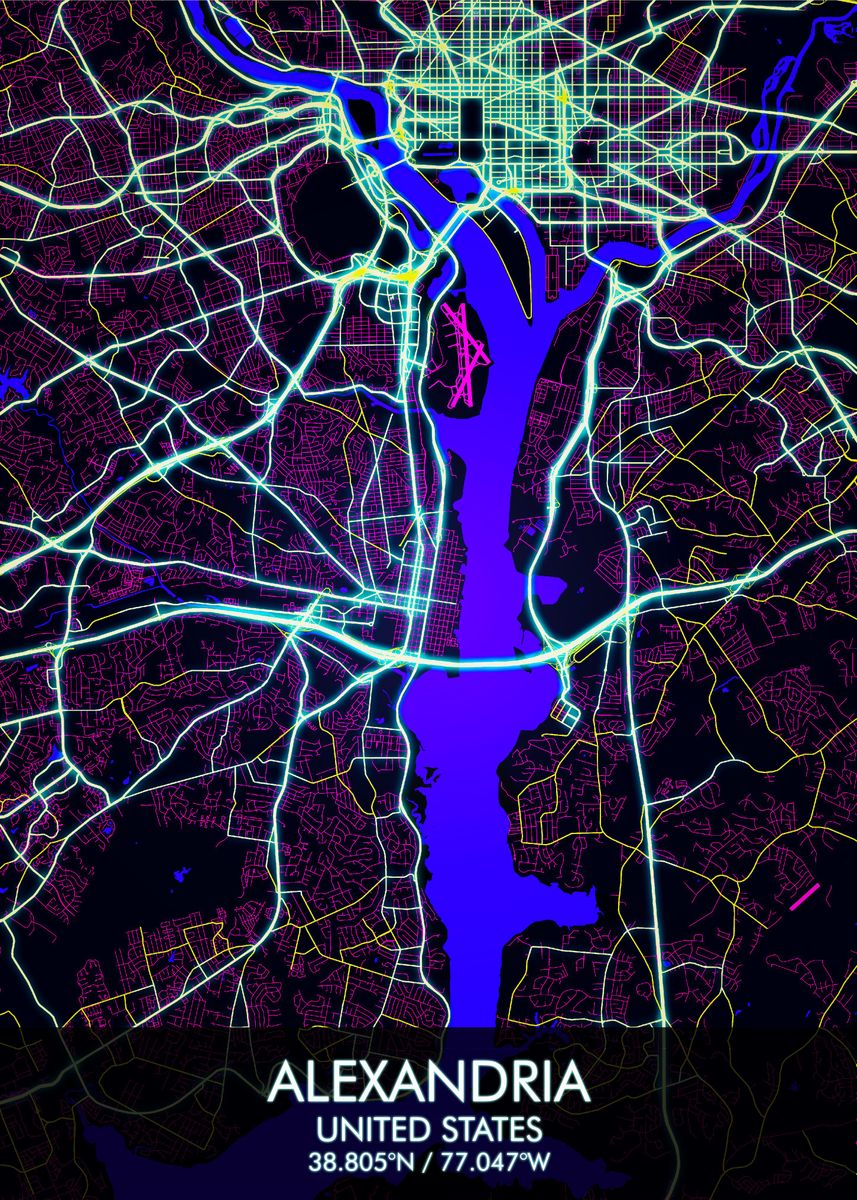 'Alexandria Virginia US' Poster, picture, metal print, paint by Artcom ...