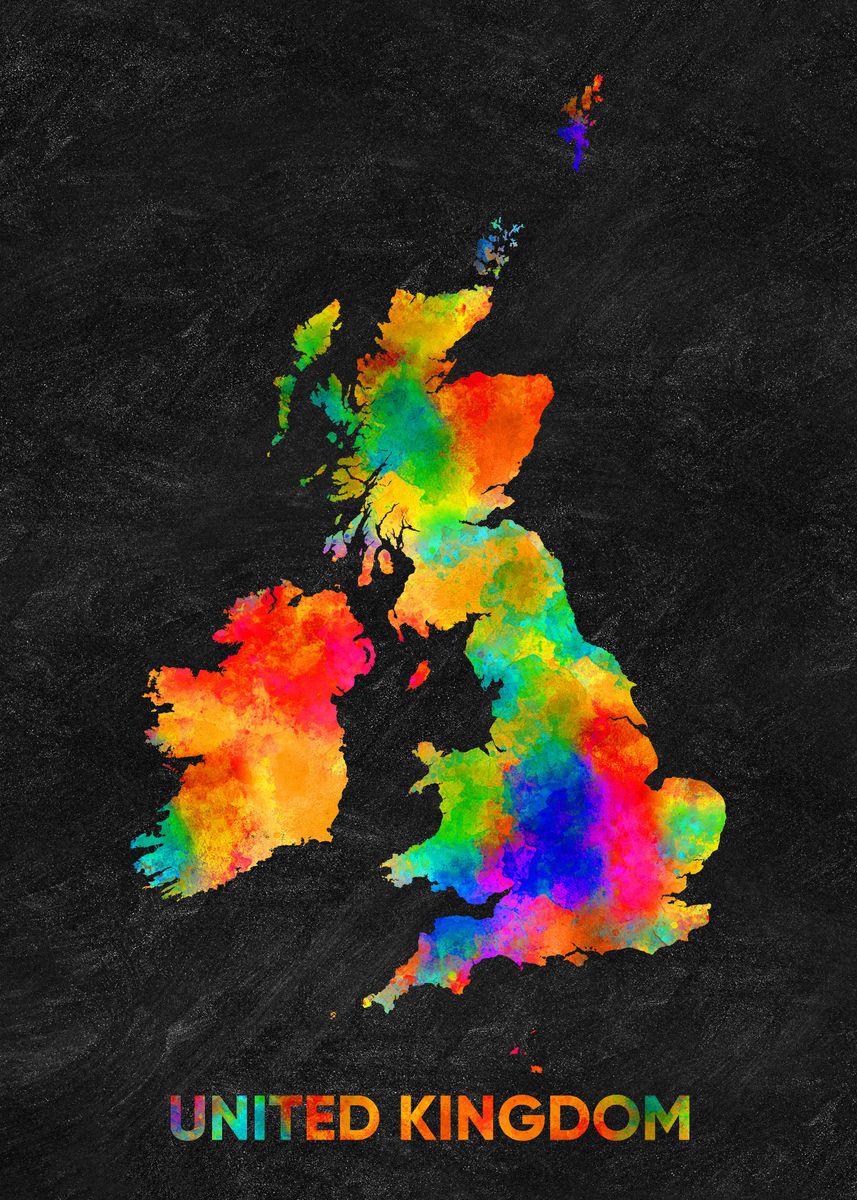 'england map' Poster, picture, metal print, paint by SplashDesign ...