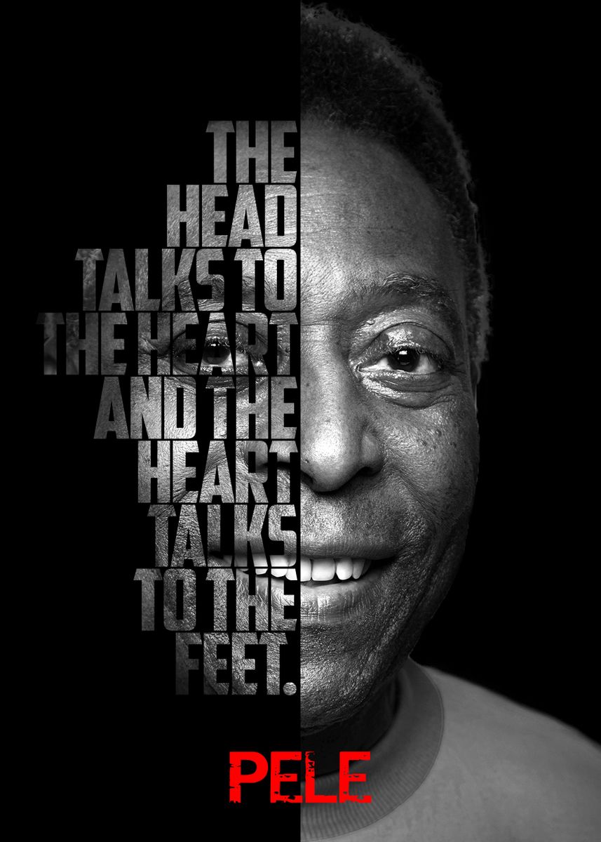 'Pele' Poster, picture, metal print, paint by BnWDesigner | Displate