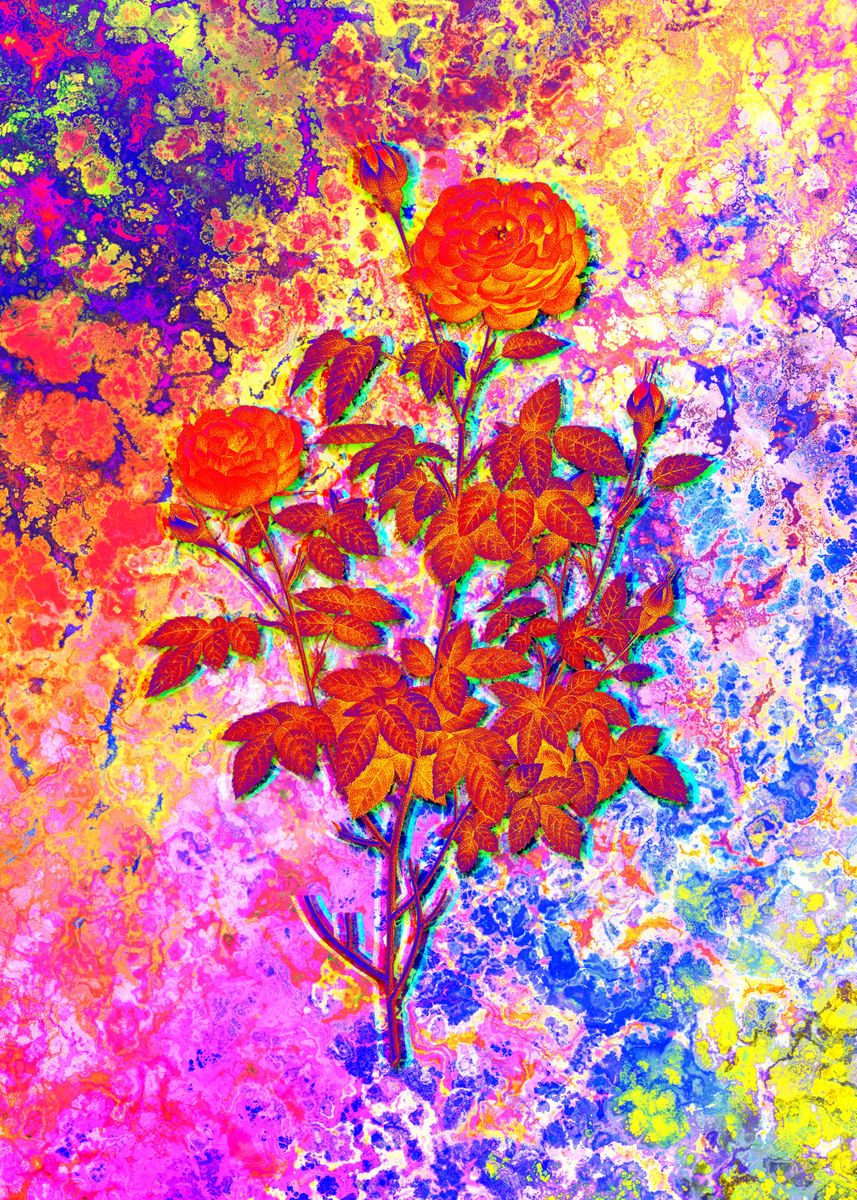 'Neon Botanical Drawing' Poster, picture, metal print, paint by Holy ...