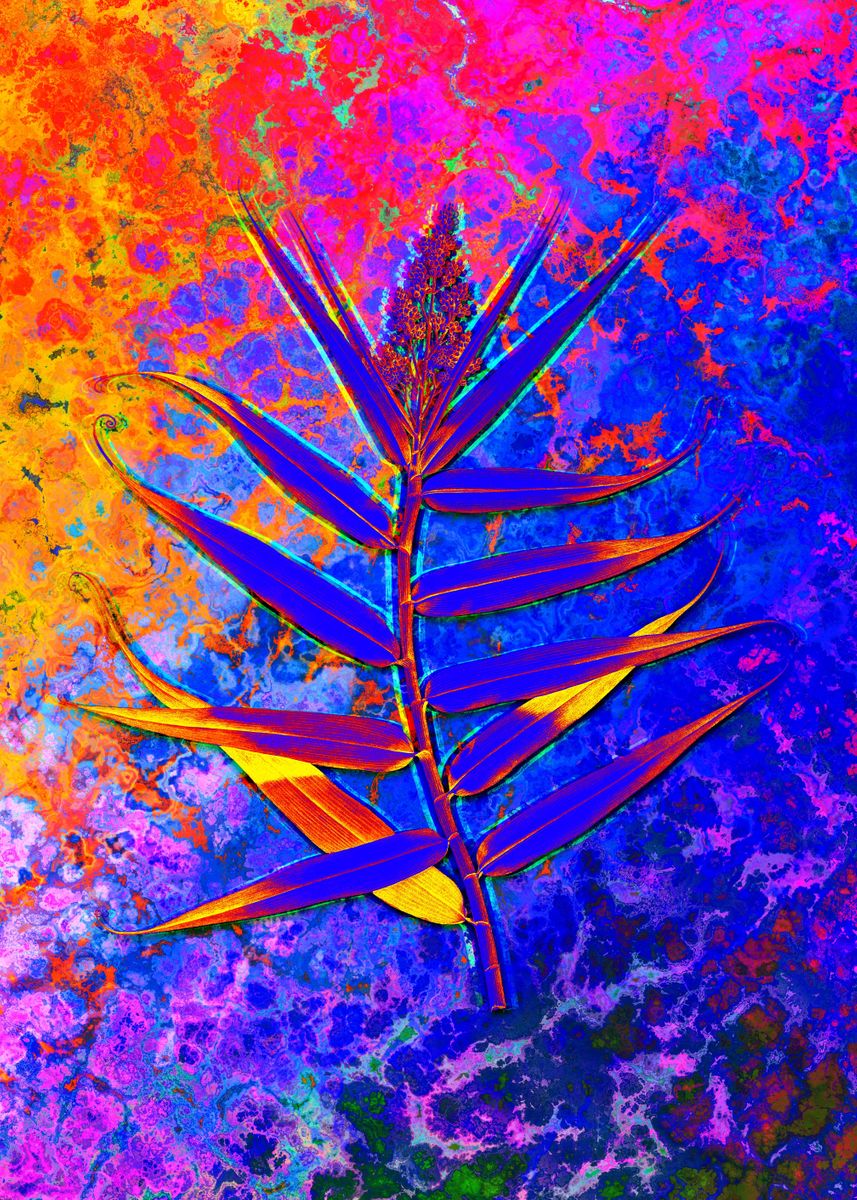 'Neon Botanical Drawing' Poster, picture, metal print, paint by Holy ...