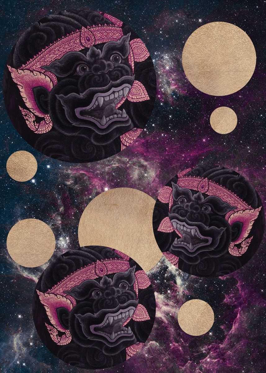 'Oni in Space I' Poster, picture, metal print, paint by Digital ...