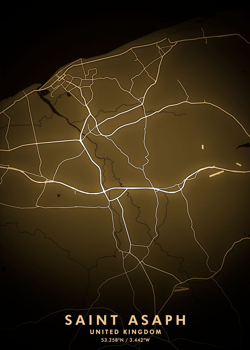 'St Asaph Wales' Poster, picture, metal print, paint by Merah Djoeang ...