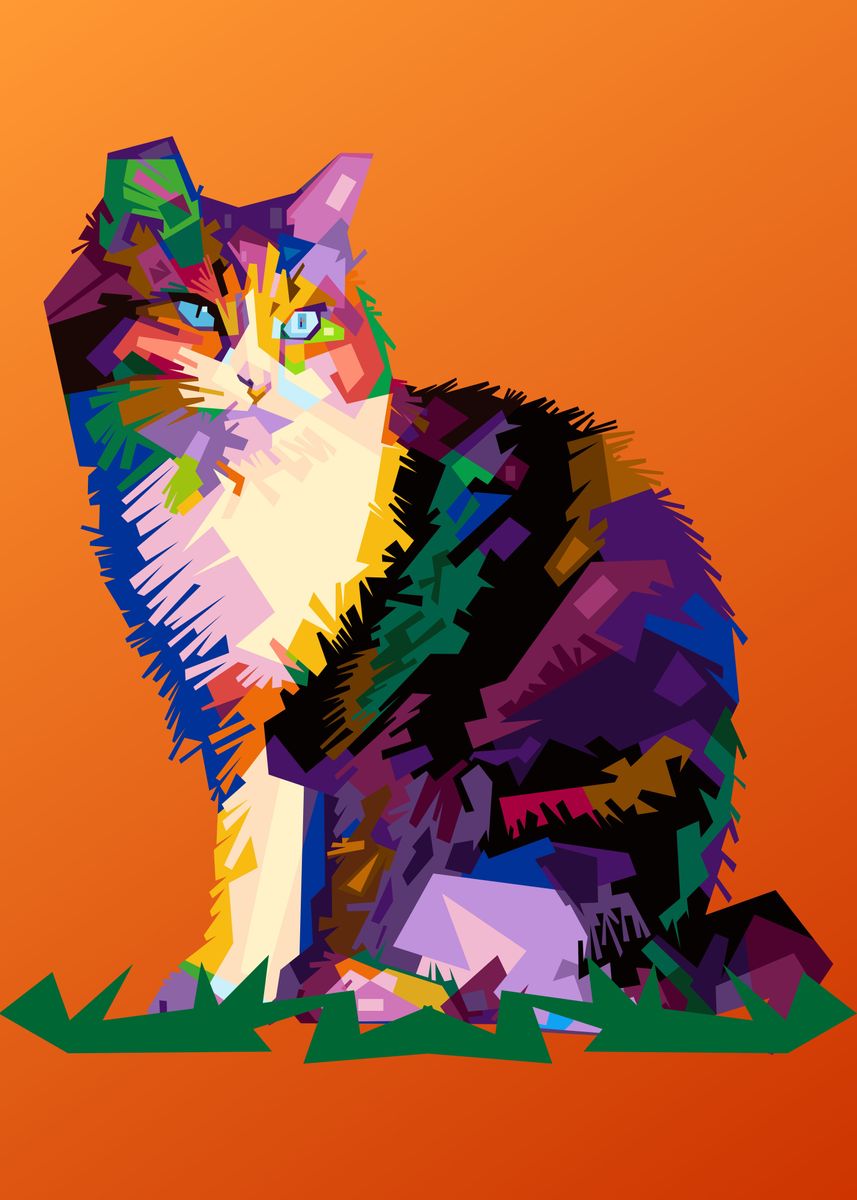 'The look of a Cat' Poster, picture, metal print, paint by baturaja ...