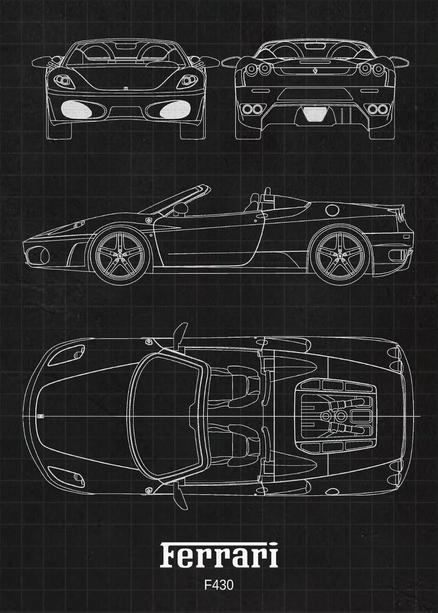 'Ferrari F430' Poster, picture, metal print, paint by DAVID CARL PLATES ...