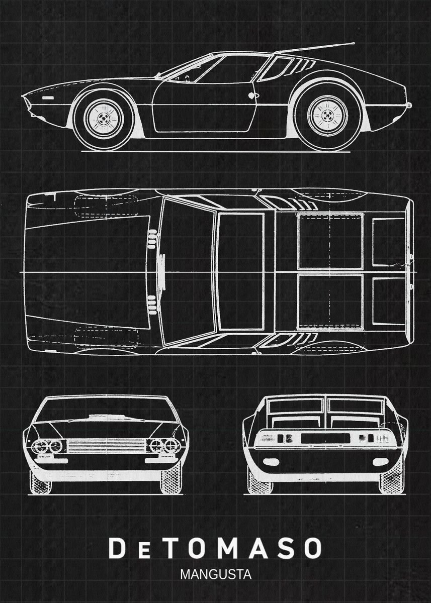 'De Tomaso Mangusta' Poster, picture, metal print, paint by DAVID CARL ...