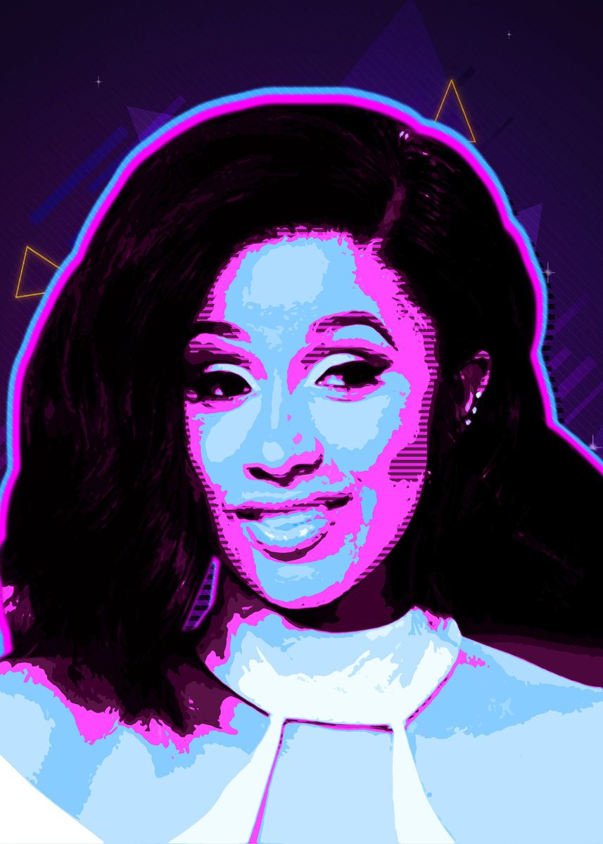 'Cardi B 1' Poster, picture, metal print, paint by DK Artwork | Displate