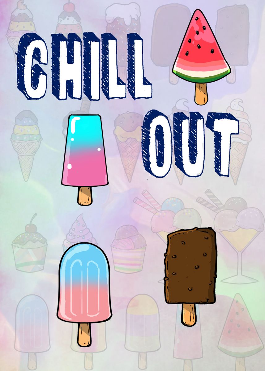 'CHILL OUT' Poster, picture, metal print, paint by Ellen Nawanao | Displate