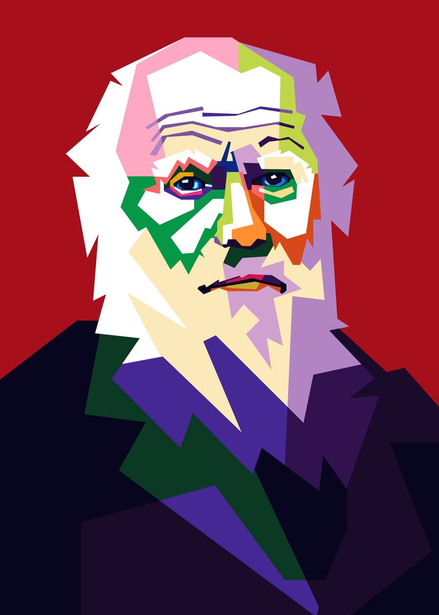 'Charles Darwin' Poster, picture, metal print, paint by Defi Saul ...