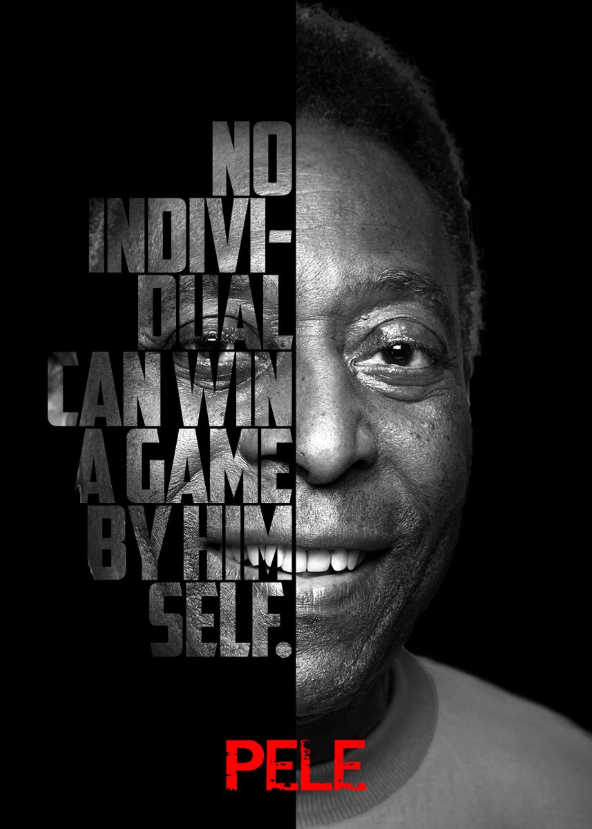 'Pele' Poster, picture, metal print, paint by BnWDesigner | Displate