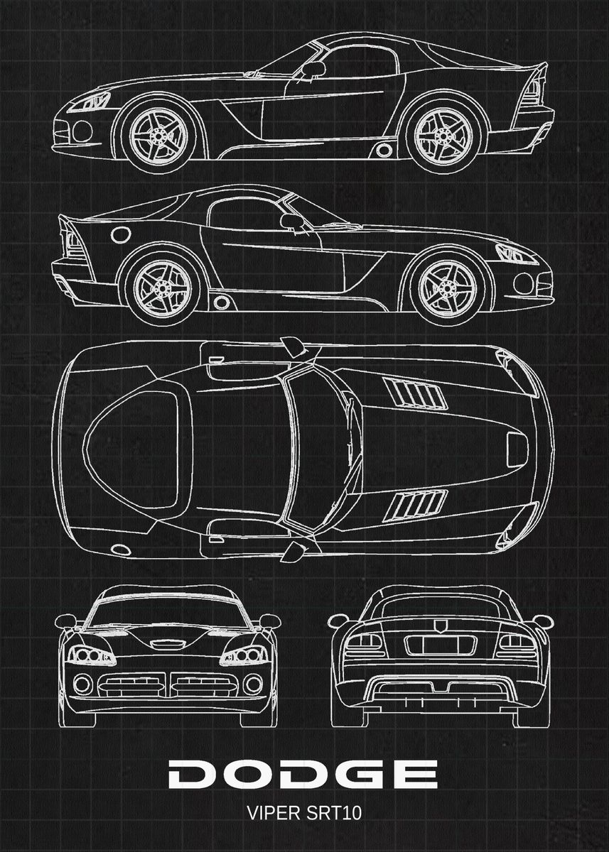 'Dodge Viper SRT10' Poster, picture, metal print, paint by DAVID CARL ...