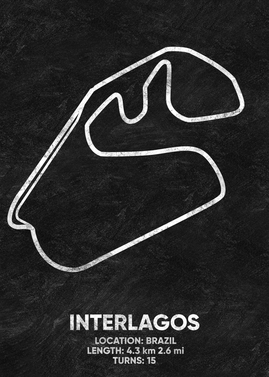 'interlagos brazil' Poster, picture, metal print, paint by SplashDesign ...