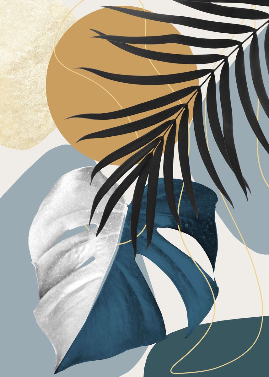 'Monstera Abstract 2 ' Poster, picture, metal print, paint by Anita's ...