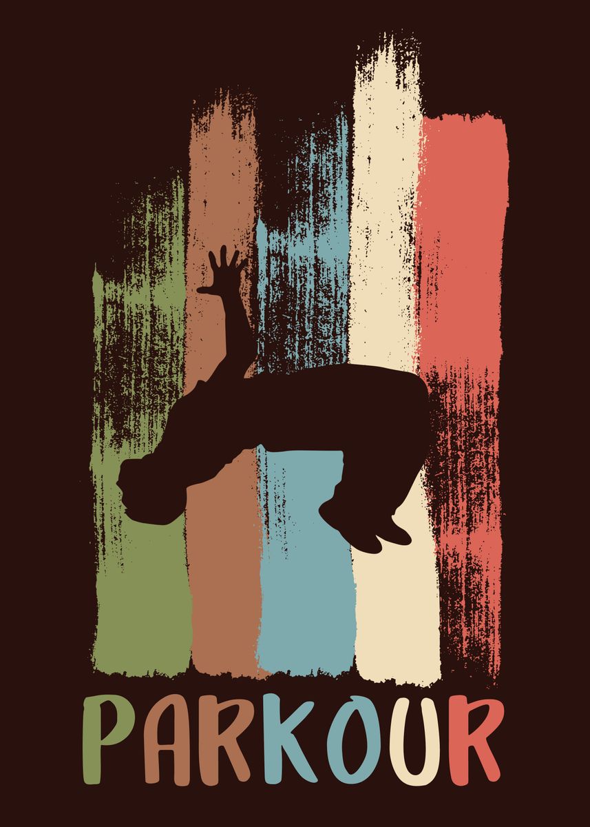 'PARKOUR VINTAGE POSTER' Poster, picture, metal print, paint by ...