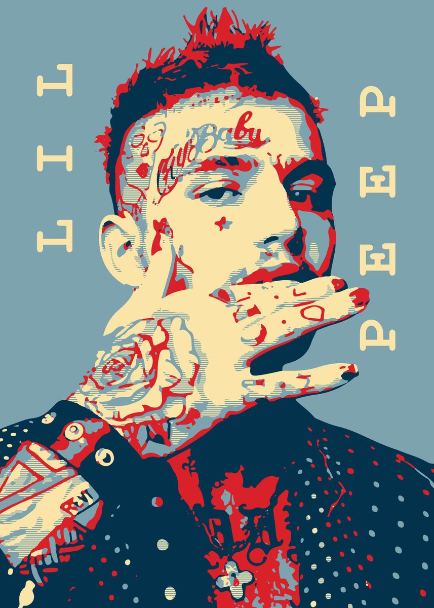 'Lil Peep' Poster, picture, metal print, paint by Yanz Studio | Displate