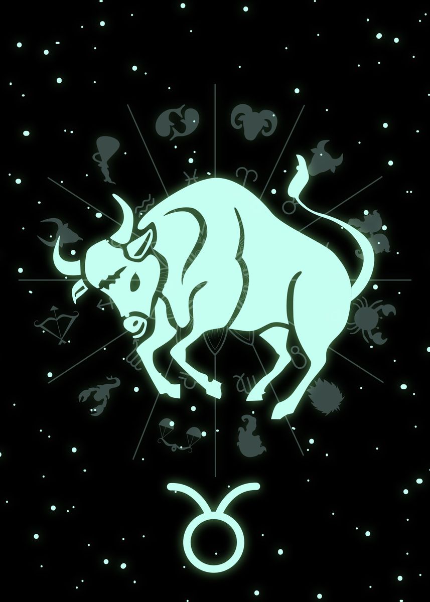 'Zodiac Sign Tauros' Poster, picture, metal print, paint by ...