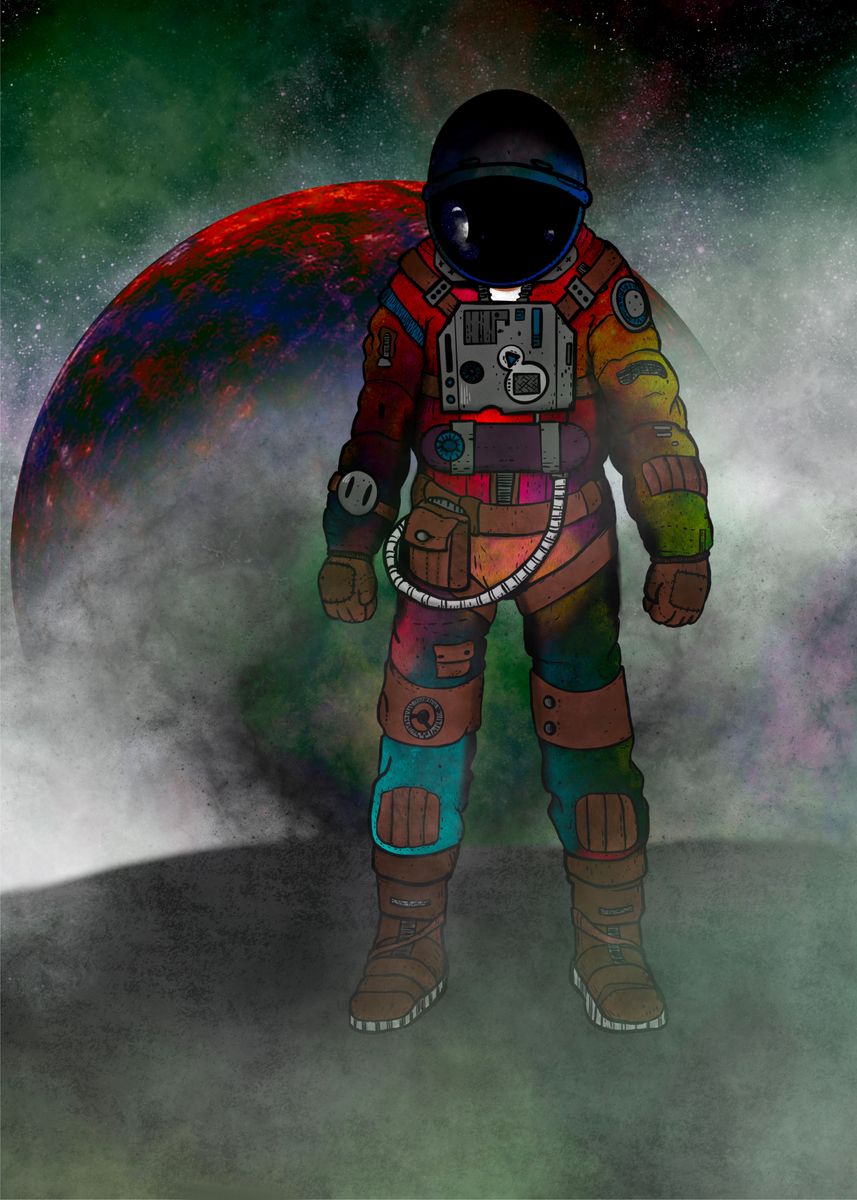 'Spaceman ' Poster, picture, metal print, paint by Justin Smith | Displate