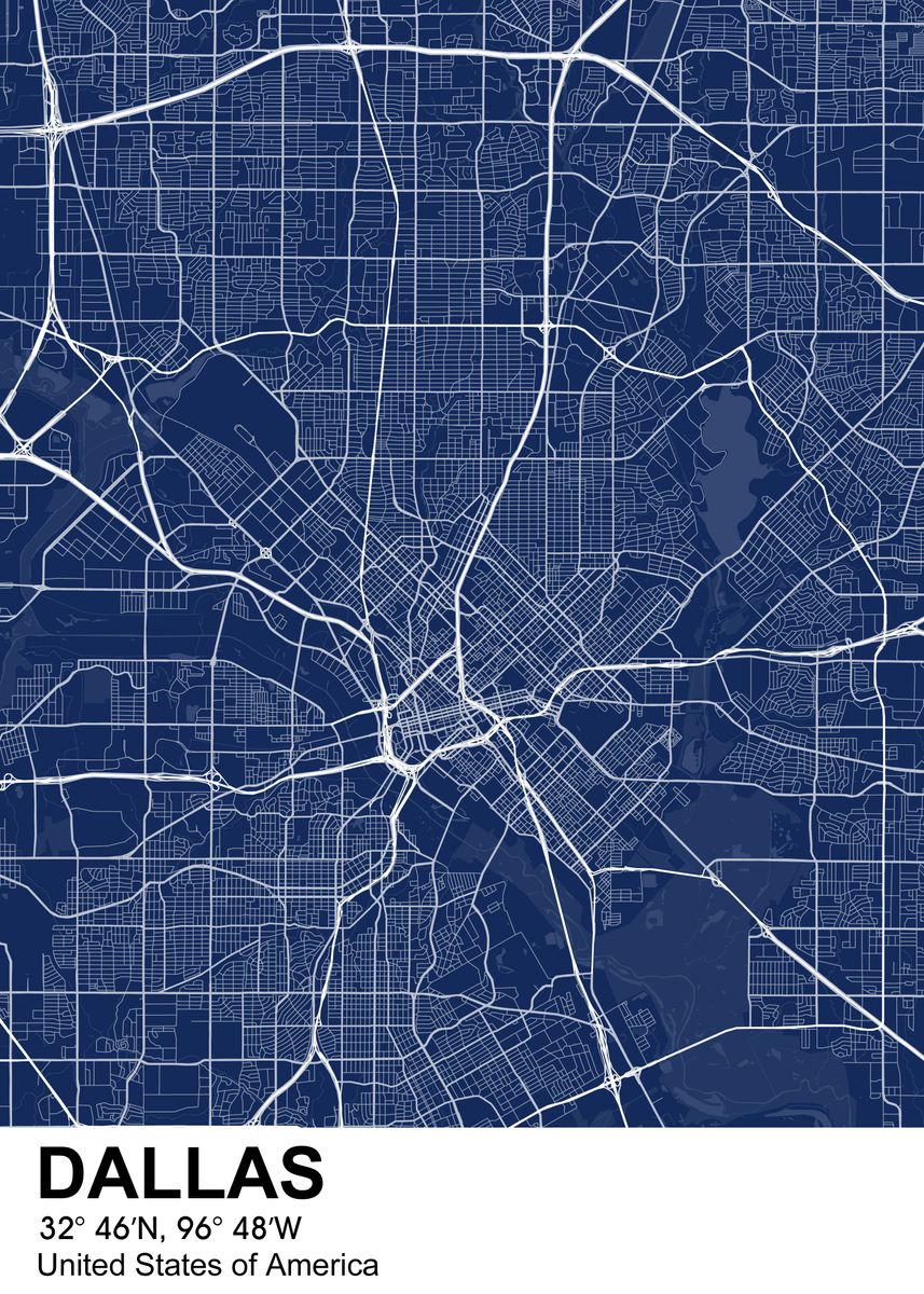 'dallas color city map' Poster, picture, metal print, paint by Project ...