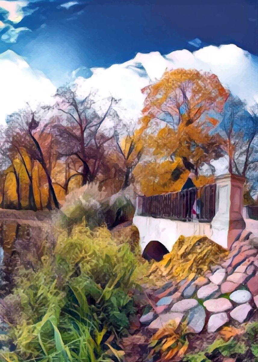 'The wall with grass ' Poster, picture, metal print, paint by Rozi Art ...