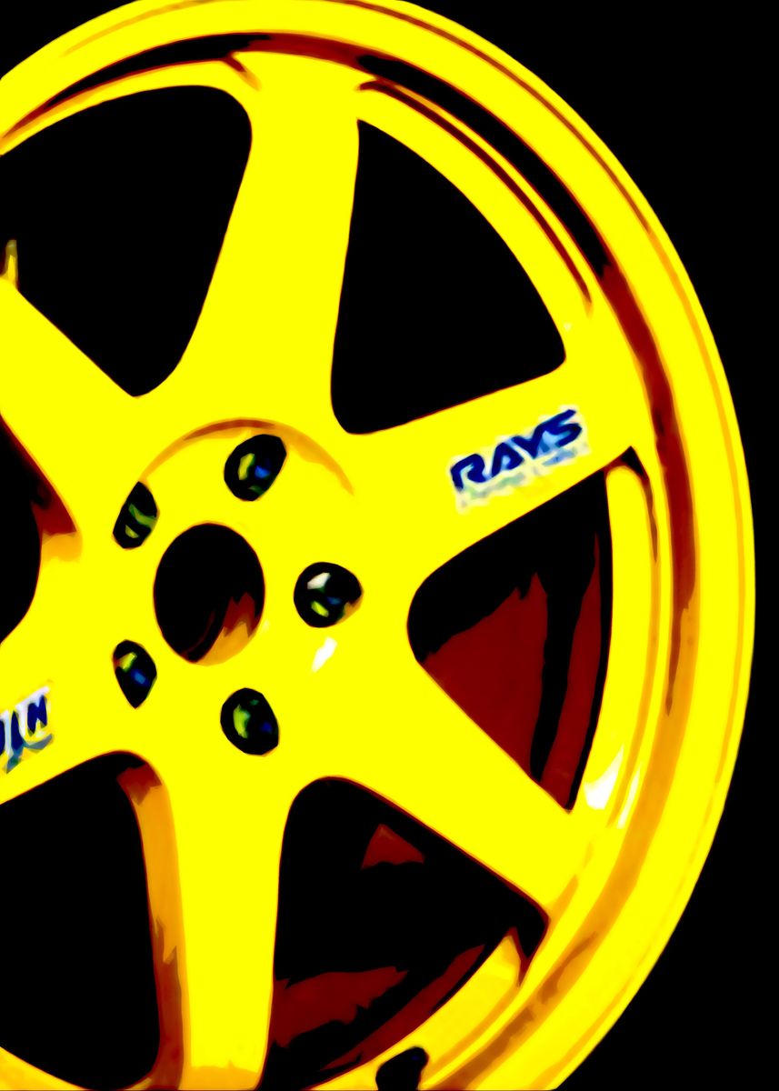 'WHEEL RACING CAR ' Poster, picture, metal print, paint by ZHAISHOKU ...