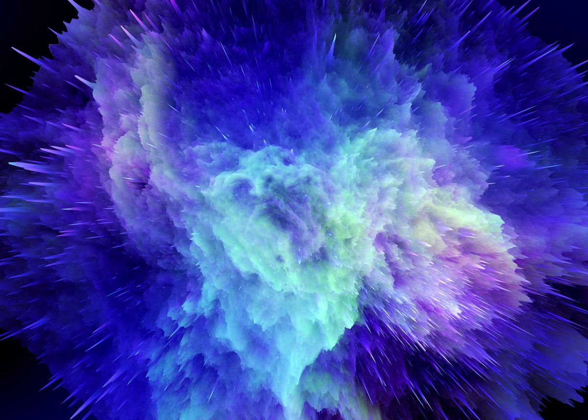 'Space Neon Explosion 1' Poster by Synthwave 1950 | Displate