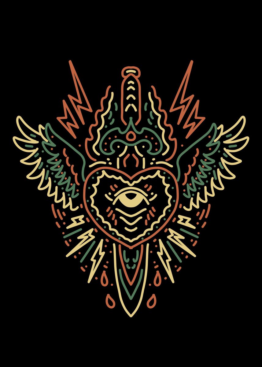 'winged dagger' Poster by doni pacoceng | Displate