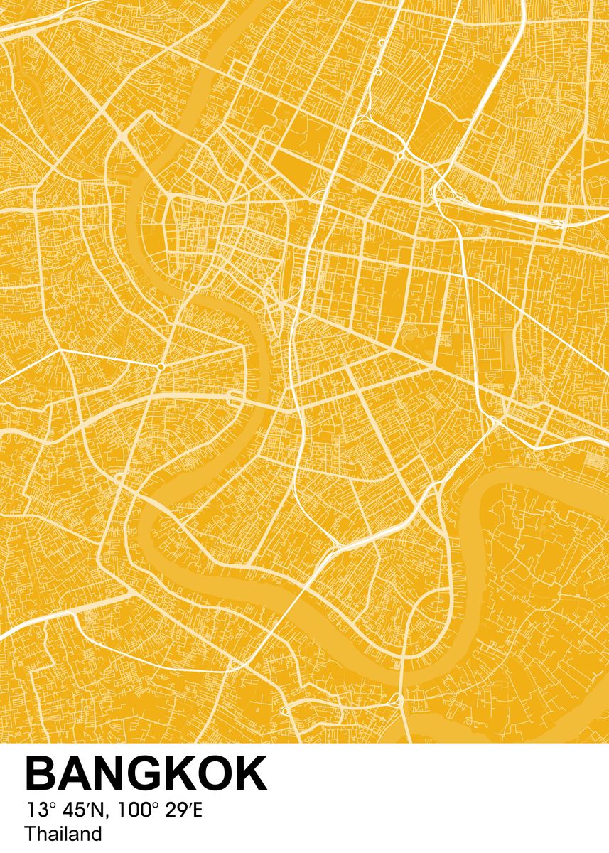 'bangkok color city map' Poster, picture, metal print, paint by Project ...