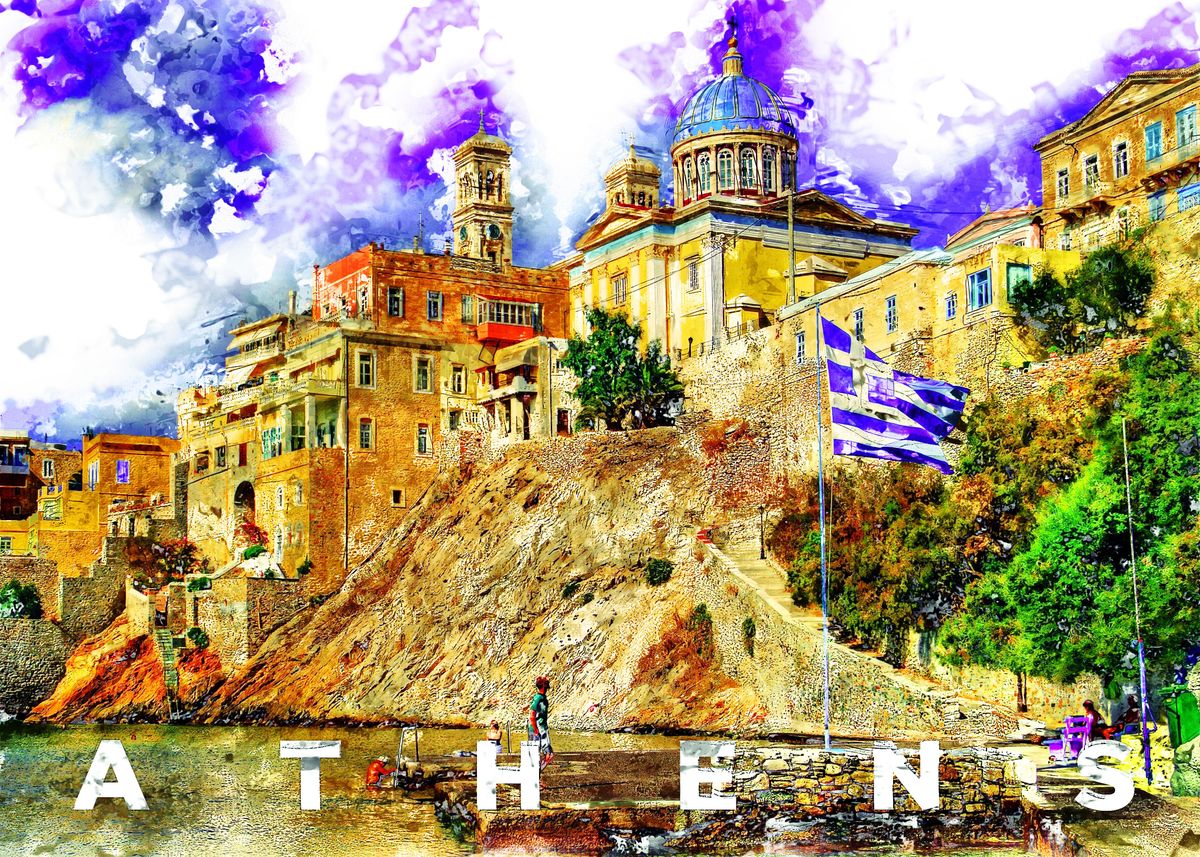 'Athens' Poster by Kunyah | Displate