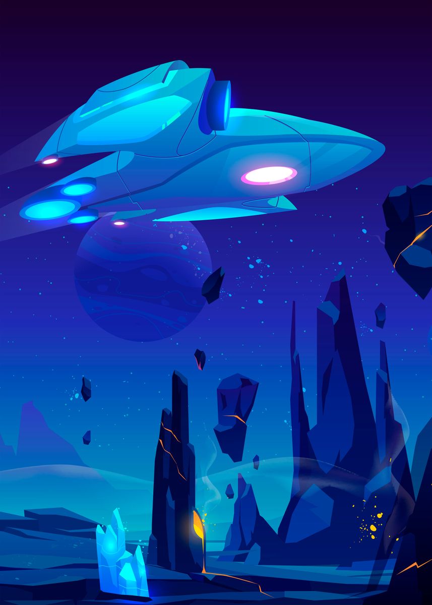 'Synthwave Space' Poster, picture, metal print, paint by Synthwave 1950 ...