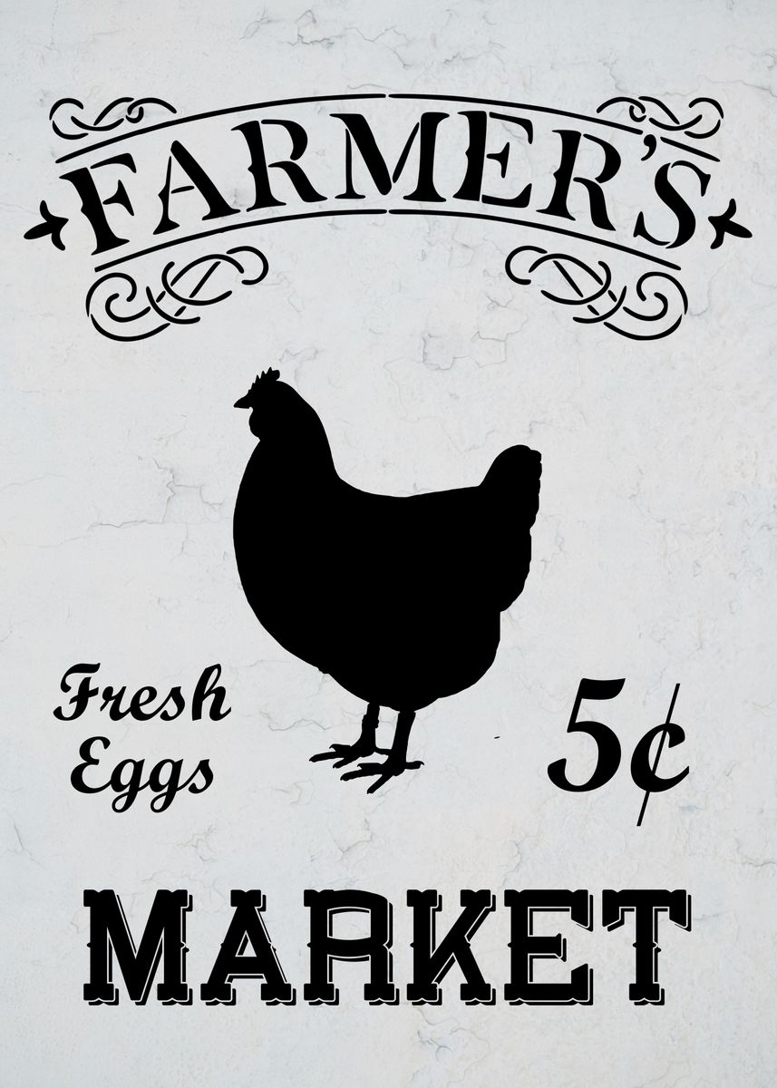 'Farmers Market EGGS' Poster, picture, metal print, paint by Atomic ...