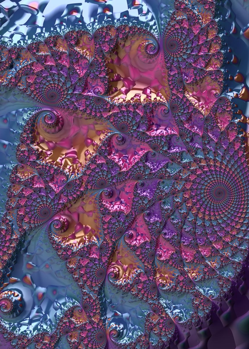 'Shiny Funky Fractal Spiral' Poster, picture, metal print, paint by ...