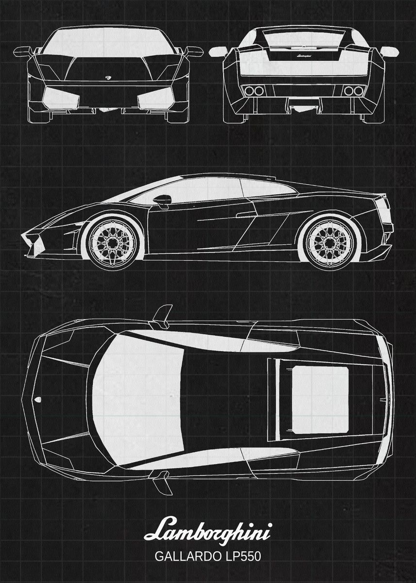 'Lamborghini Gallardo LP550' Poster by MICHAEL BRUNS PLATES | Displate
