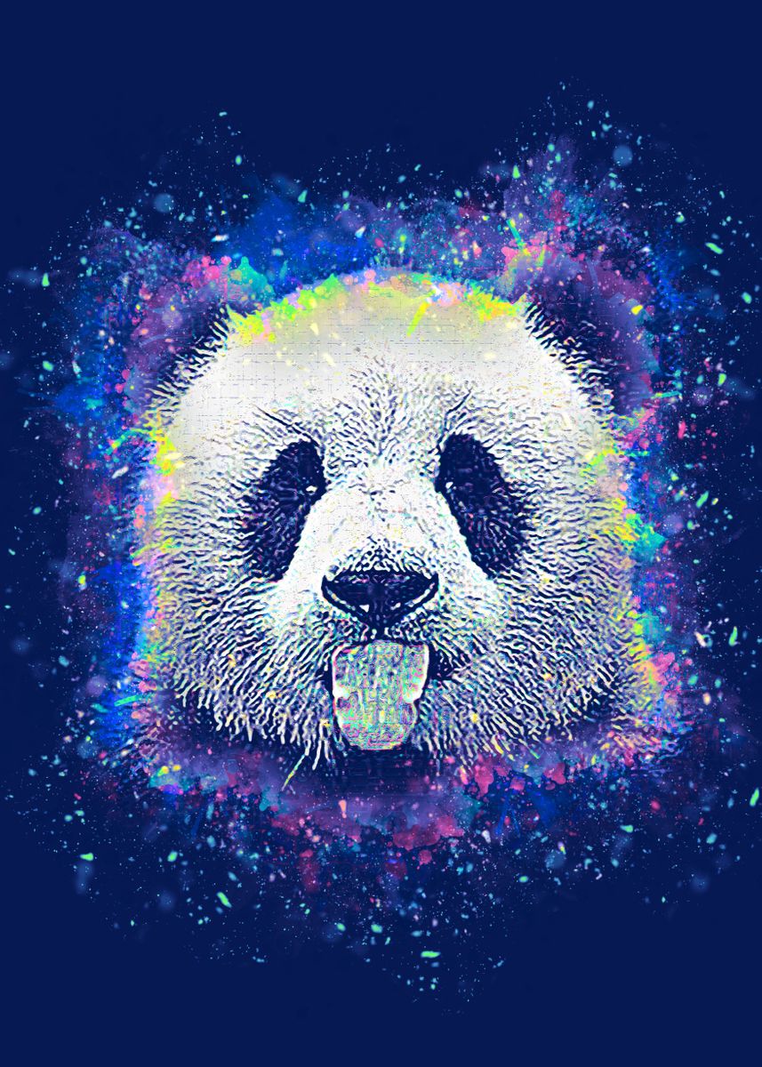 'Panda' Poster, picture, metal print, paint by Sherlock Wijaya | Displate