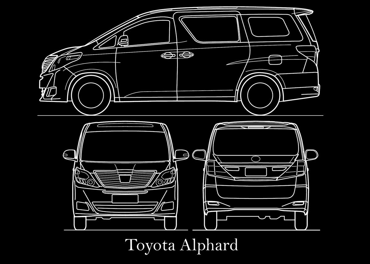 'Toyota Alphard 2015 ' Poster by B & W Arts | Displate