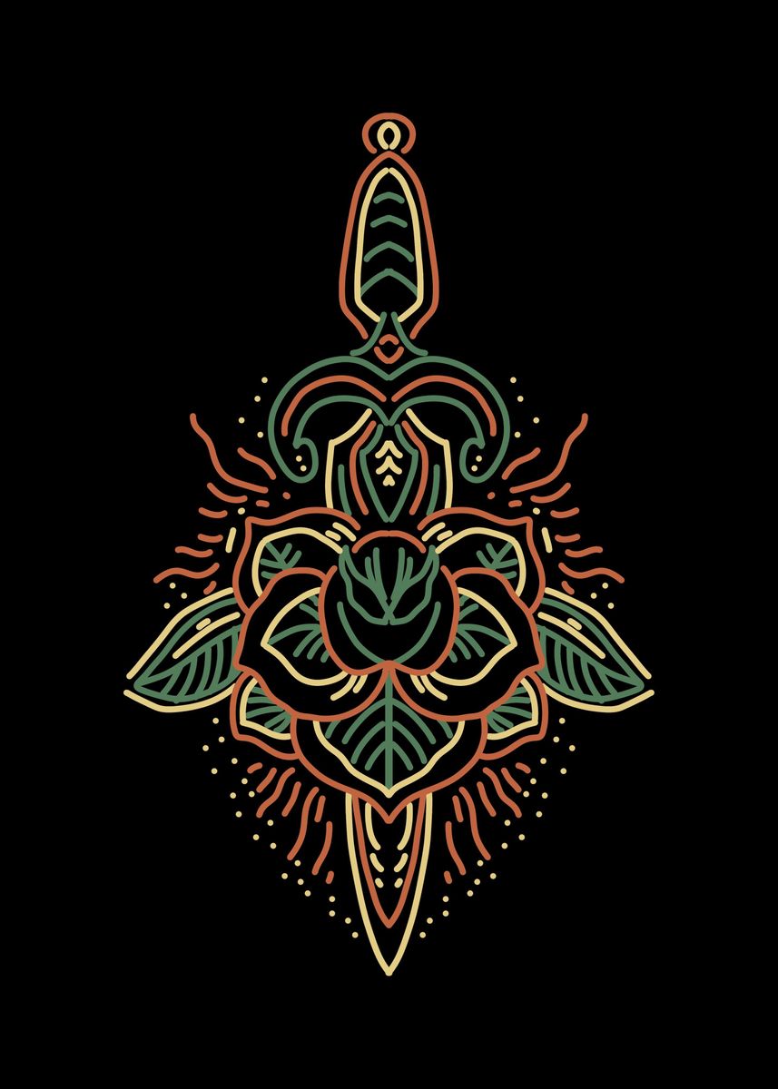 'rose and the dagger' Poster by doni pacoceng | Displate