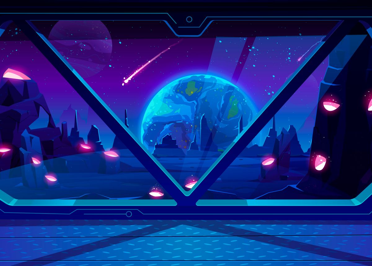 'Synthwave Space' Poster by Synthwave 1950 | Displate