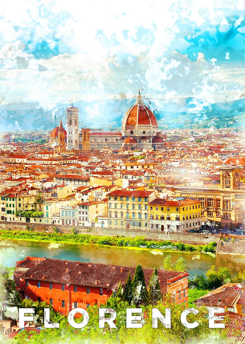 'Florence' Poster, picture, metal print, paint by Kunyah | Displate