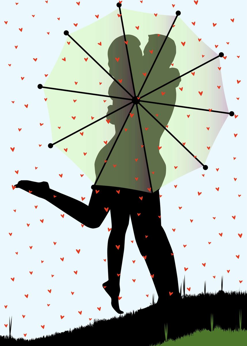 'First Kiss' Poster, picture, metal print, paint by HomeStead Digital ...