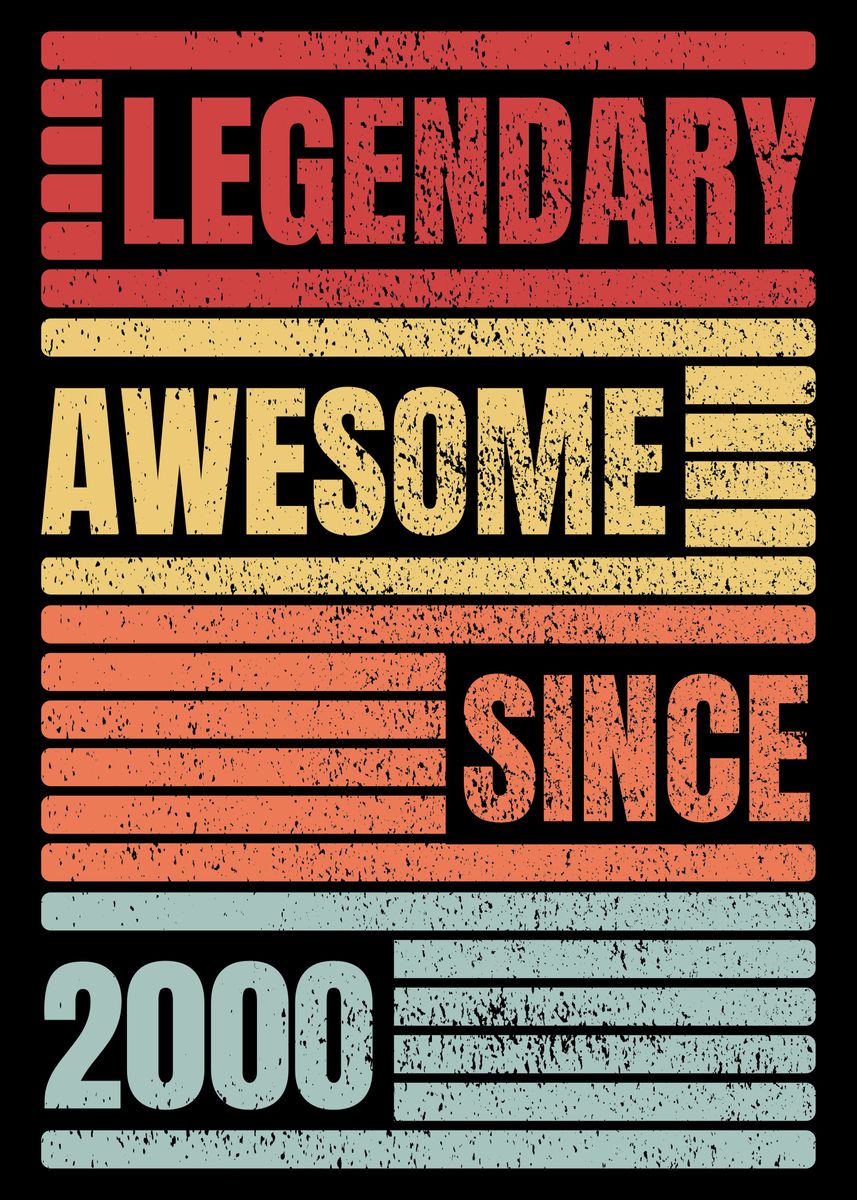 'Birthday Born 2000' Poster, picture, metal print, paint by ...