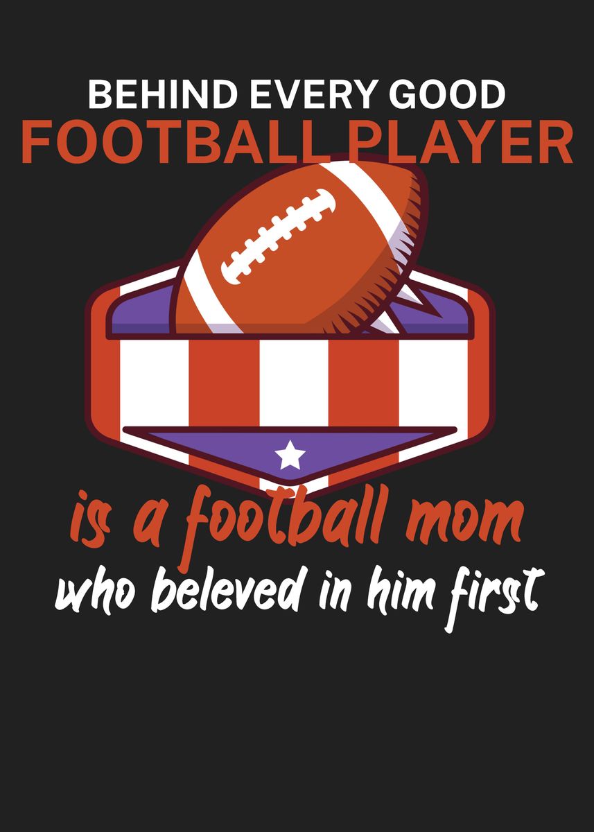'Football player mom' Poster, picture, metal print, paint by maxdesign ...