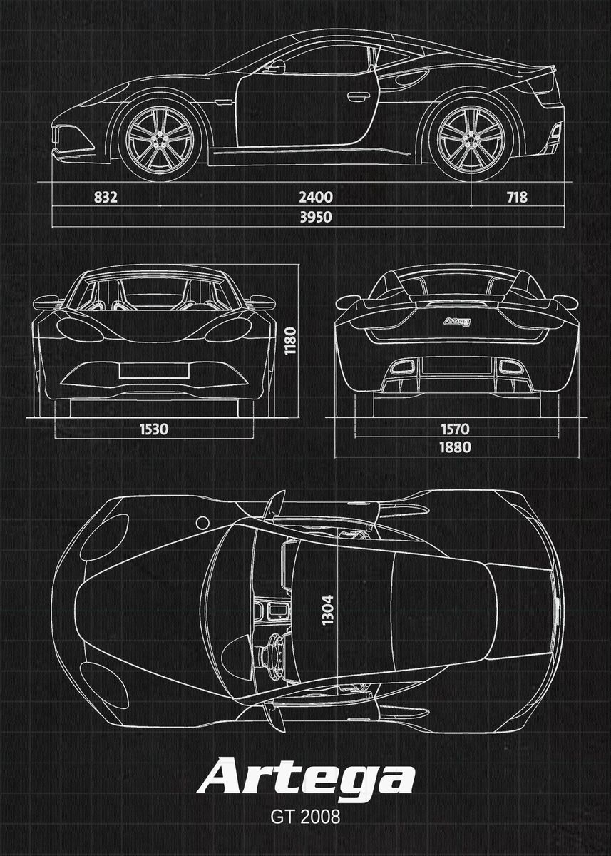 'Artega GT 2008' Poster, picture, metal print, paint by DAVID CARL ...