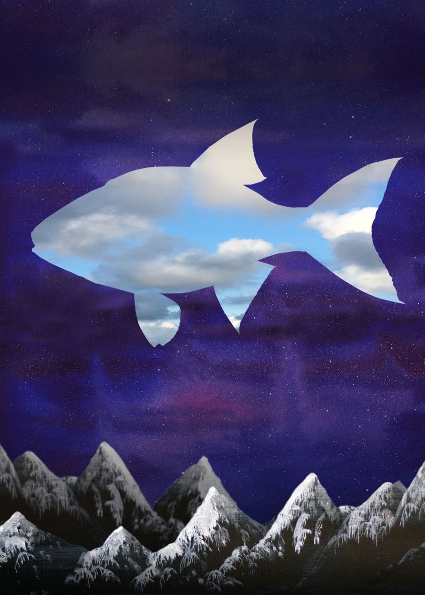 'Night fish' Poster, picture, metal print, paint by Bianca Wisseloo ...