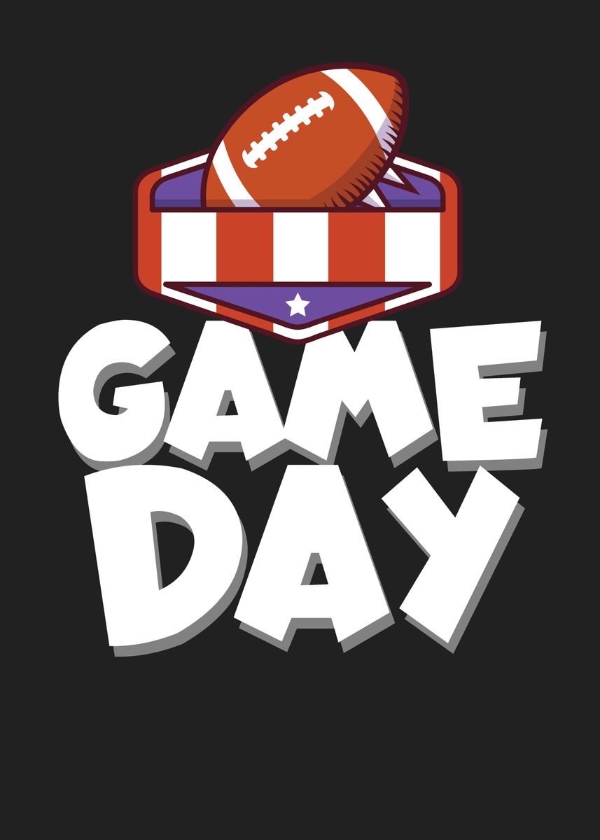 'Football Game Day' Poster, picture, metal print, paint by maxdesign ...
