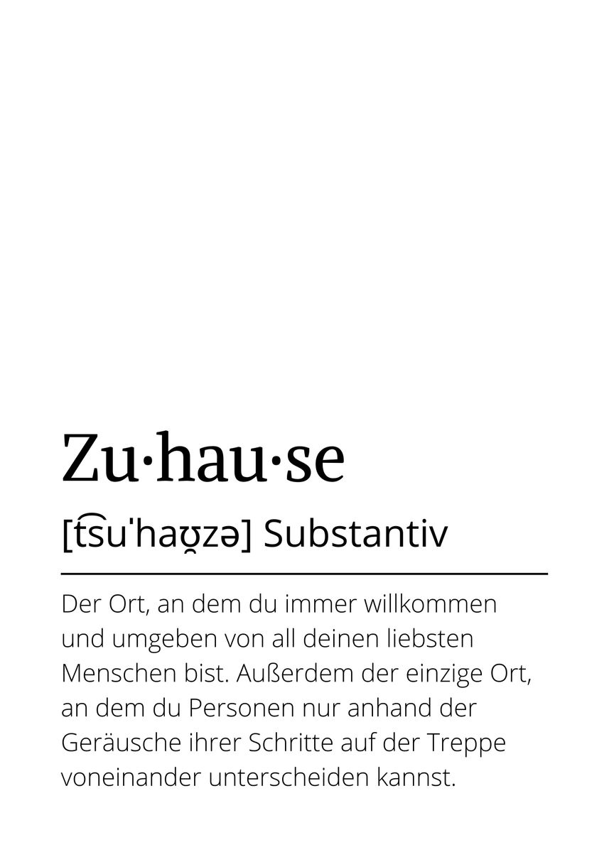 'Definition Zuhause' Poster, picture, metal print, paint by Markus ...