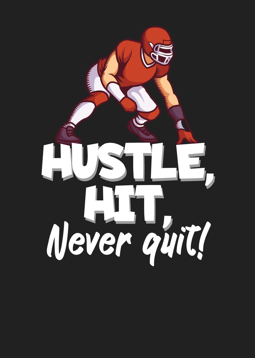 'Football hustle hit ' Poster, picture, metal print, paint by maxdesign ...