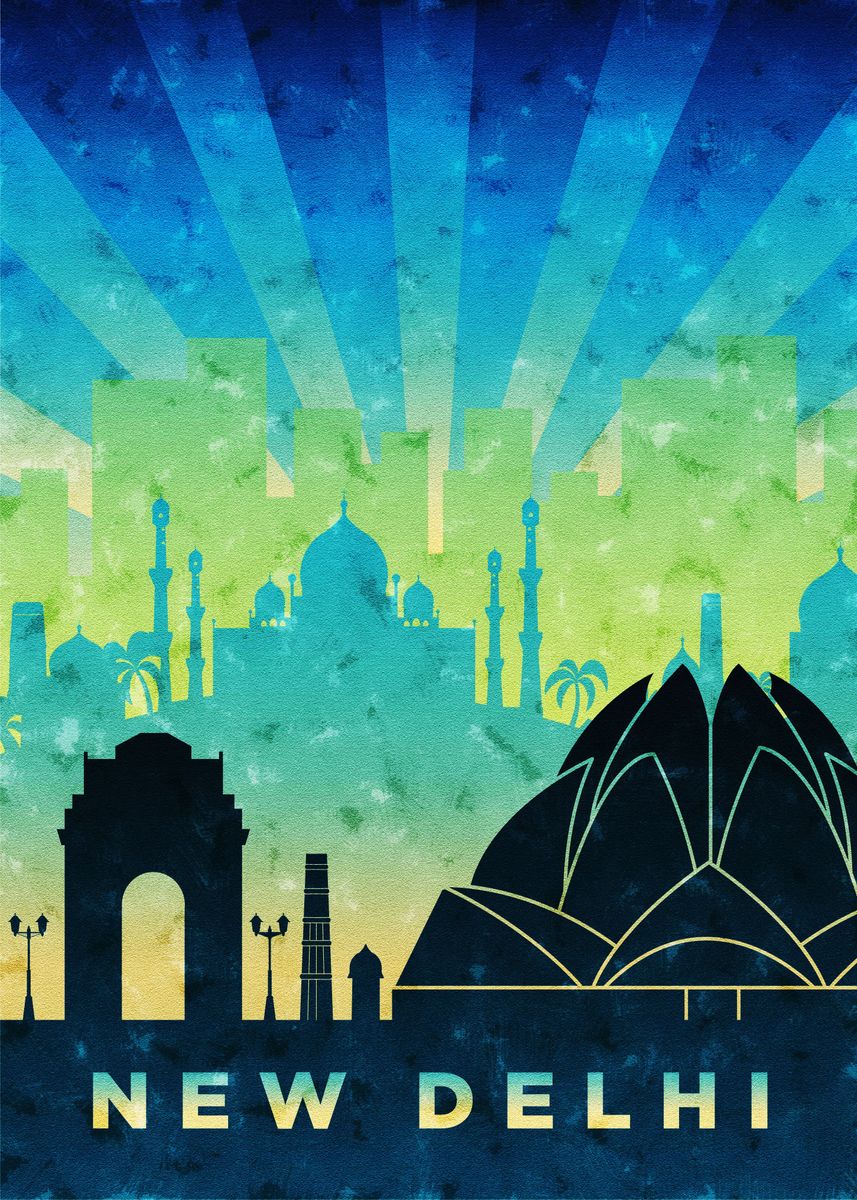 'New Delhi' Poster by Kunyah | Displate