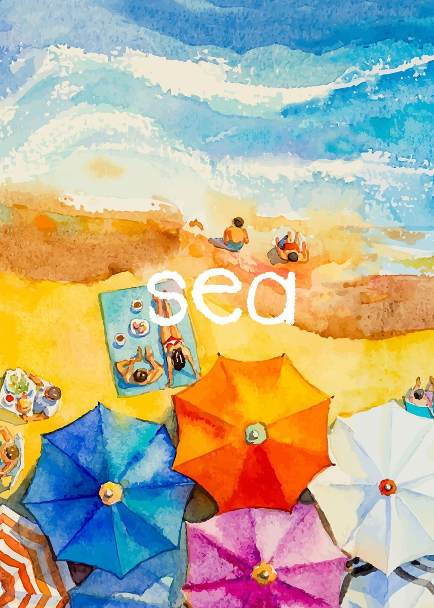 'Sea' Poster, picture, metal print, paint by Rexie Fernandez | Displate